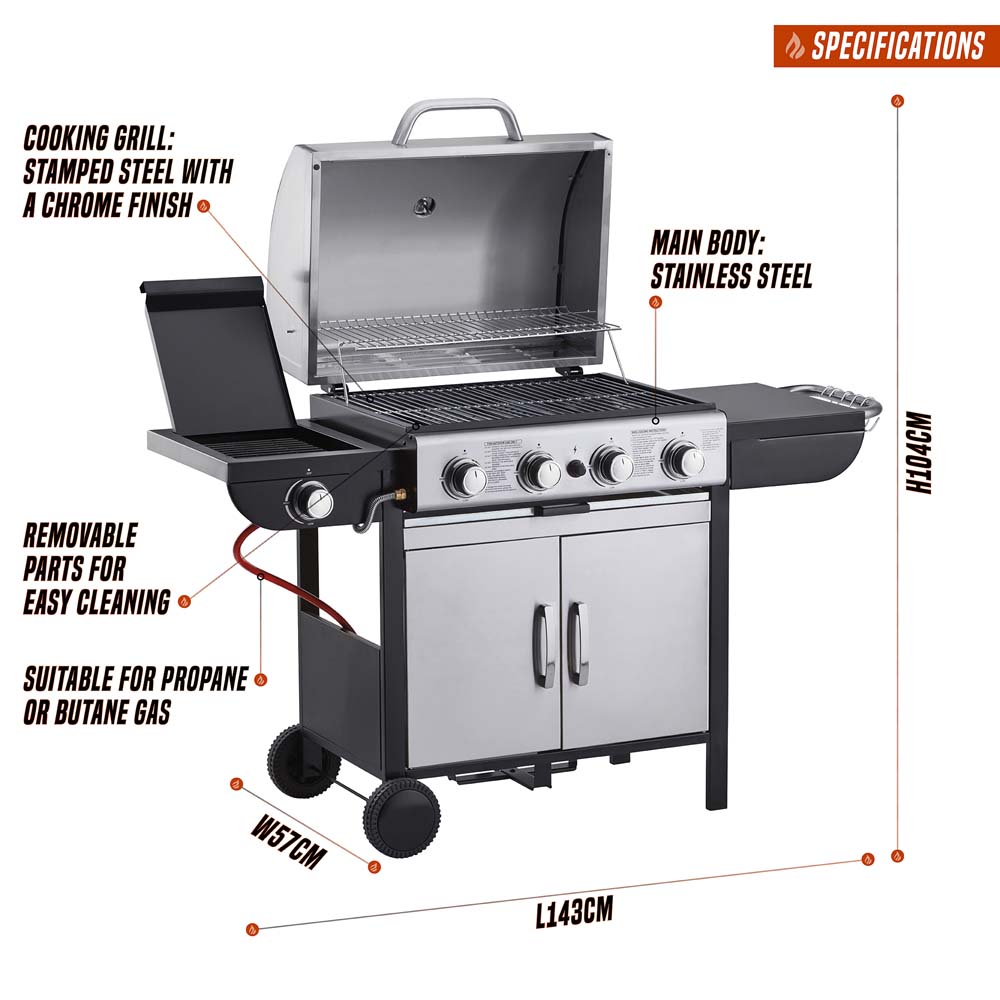 Blazebox 4 + 1 Gas Burner Barbecue | Dobies