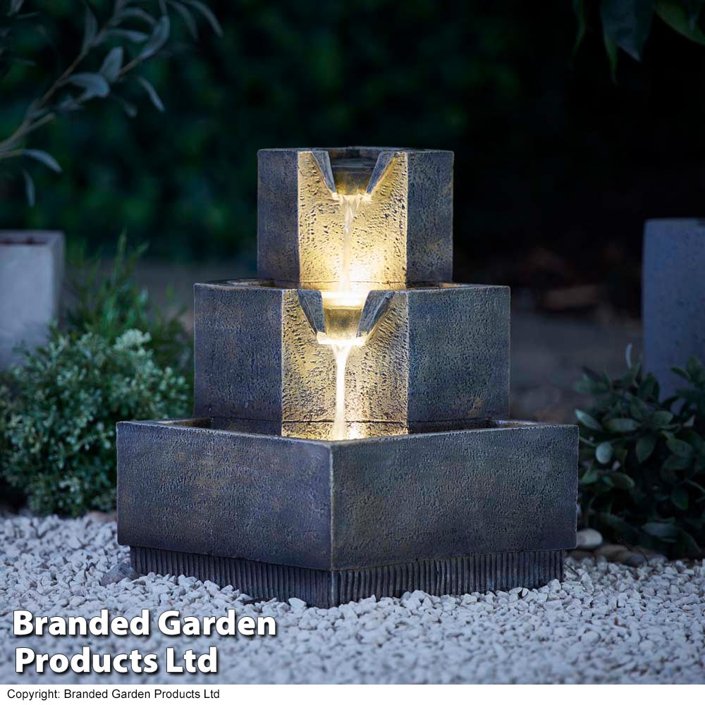 Three-Tier Squared Bowl Cascading Water Feature | Dobies